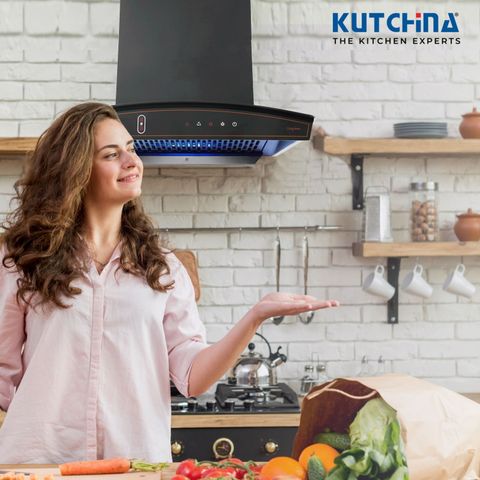 Kutchina Virgose Dlx 60 Auto Clean Wall Mounted Black 1300 CMH Chimney ...