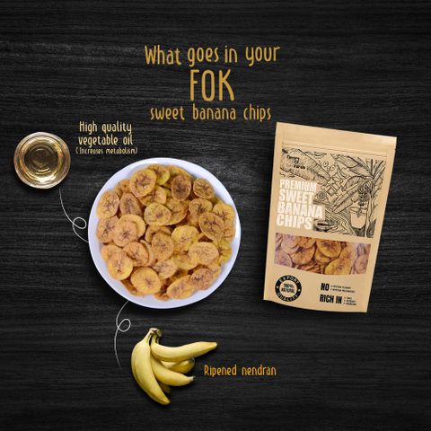 FLAVORS OF KERALA (FOK) Sweet Banana Chips in Coconut Oil|No Added ...