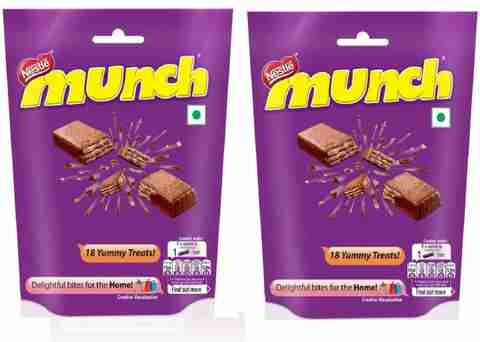 NESTLE Munch Chocolate Coated Crunchy Wafer, Share Pack 187g (Pack Of 2 ...