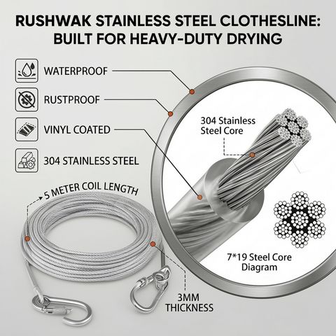 SATKAVEE ENTERPRISE Steel Rope Wire for Cloth Drying Stainless Steel ...