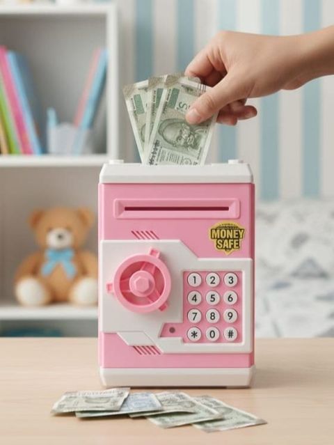 KELVRO Kids Electronic Money Safe Piggy Bank with Password Lock ...