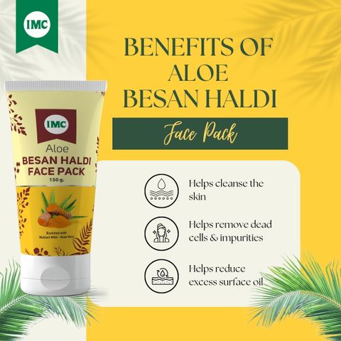IMC Aloe Besan Haldi Face Pack (150g) and Aloe Charcoal Face Wash (100g ...