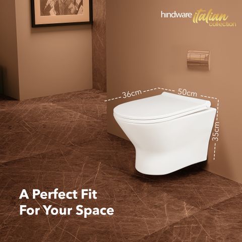 Hindware Ace P-220 Trap One-piece Wall Mount EWC 20132 Western Commode ...