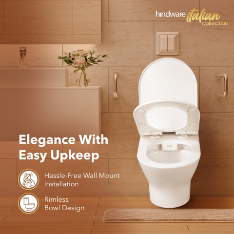 Hindware Ace P-220 Trap One-piece Wall Mount EWC 20132 Western Commode ...