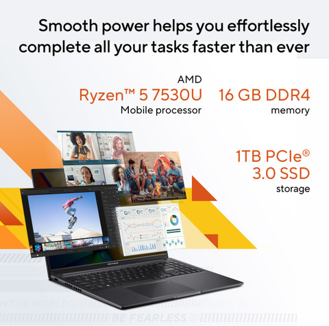 ASUS Vivobook 16 AMD Ryzen 5 Hexa Core 7530U - (16 GB/512 GB SSD ...