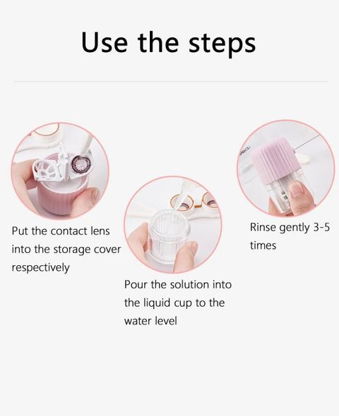 Augen Contact Lens Cleaner Machine Portable Manual Washer Case Pink ...