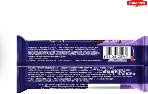 BRITANNIA Pure Magic Choco Stars Chunky Chocolate Cream Filled Biscuit ...