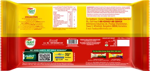 BRITANNIA NutriChoice Digestive Biscuit High Fiber Biscuit Price in ...
