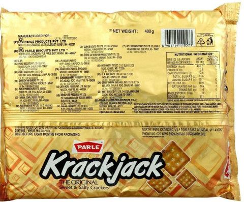 PARLE Krackjack The Original Cracker Biscuits Sweet & Salty Biscuit ...