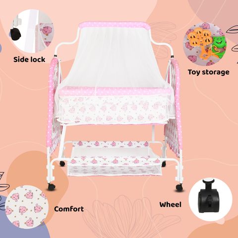 BABYPOP Cradle for kids cradle for baby boy and girl Cradle With Swing ...