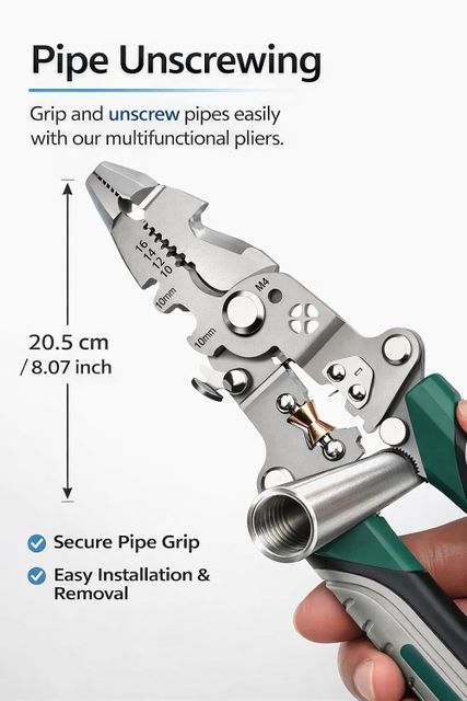 Yiveko Heavy Duty Wire Stripper & Cutter Multi Purpose Crimping Tool ...