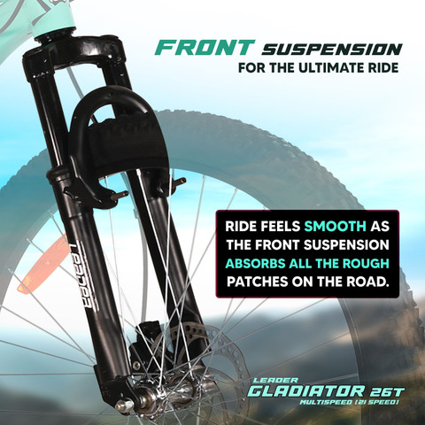 LEADER Gladiator Multi Speed (21 Speed) Cycle with Front Suspension and ...