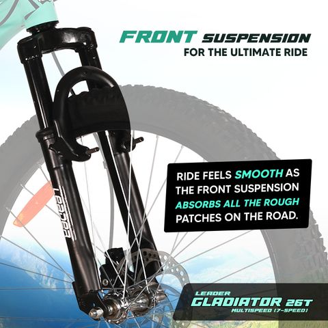 LEADER Gladiator Multi Speed (7 Speed) Cycle with Front Suspension and ...