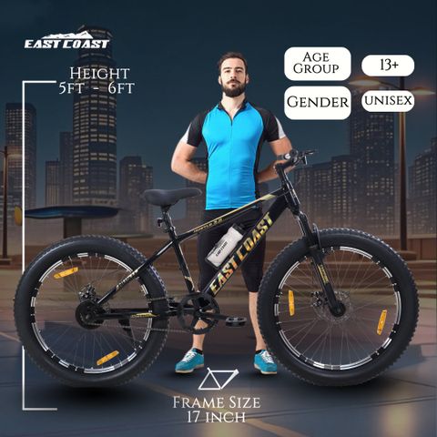 EAST COAST Hustle Gold 26T cycle II Double Disc II Fat Tyres II Double ...