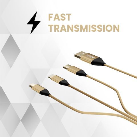 IAIR 3-in-1 Cable 1.25 m D14 3 in 1 Right Angled Multi USB Charging ...