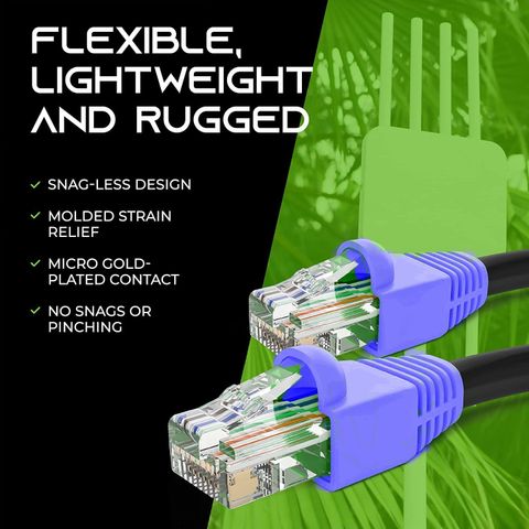Sadow LAN Cable 5 m 5 Meter LAN Cable CAT6 Outdoor Direct Burial Solid ...