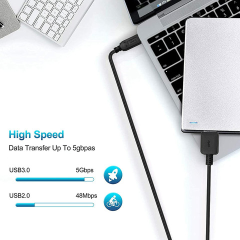 ULTRABYTES USB Type C Cable 0.5 m Short Micro B to USB C Hard Drive ...