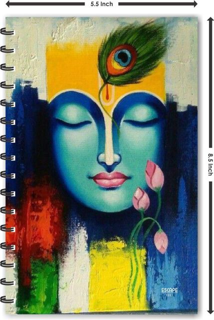 ESCAPER Lord Krishna Modern Art Diary (RULED), Radha Krishna Diary ...