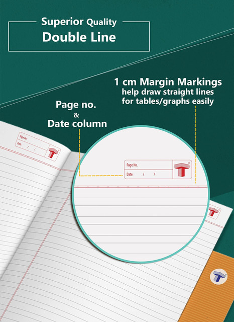 Woodsnipe Double Line Notebooks | 176 Ruled Pages A5 Size | Small Two ...