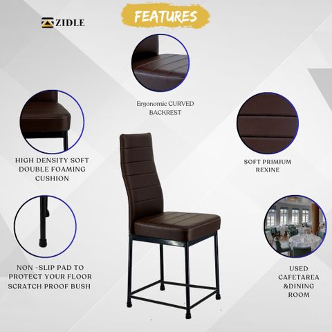 zidle Bloom Nx Premium SyntheticLeather Metal Dining Chair with Metal ...