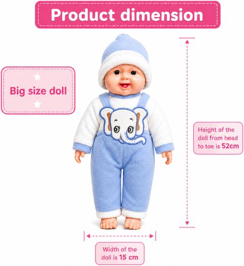 Toyify Soft Baby Doll for Kids with Removable Cap for Girls & Boys Ages ...