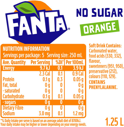 fanta zero ingredients