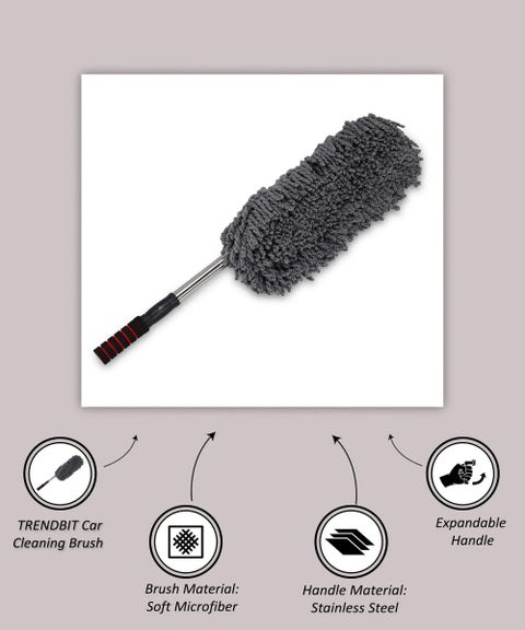 TRENDBIT Car Cleaning Brush Microfiber Fixable Duster with Expandable ...