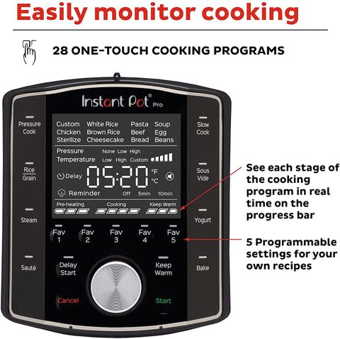 Instant Pot Pro, SS Pot 10-in-1 Functions like Steam, Saute, Pressure ...