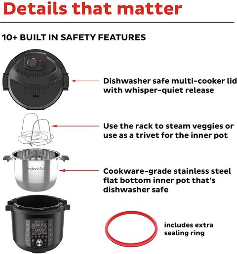 Instant Pot Pro, SS Pot 10-in-1 Functions like Steam, Saute, Pressure ...