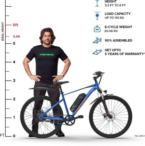 EMotorad Legend 07_Bleed Blue 27.5 inches Single Speed Lithium-ion (Li ...