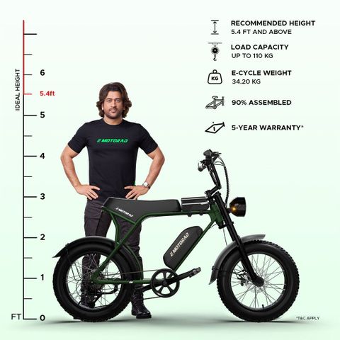 EMotorad Ranger Electric Cycle with Removable Battery,Front & Rear ...