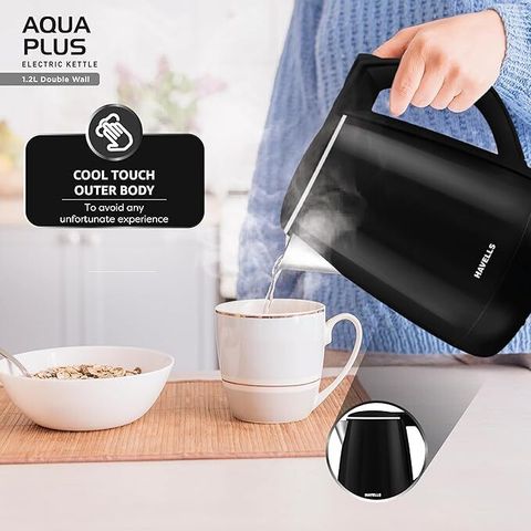 HAVELLS AQUA PLUS ELECTRIC KETTLE 1.2L 1500W BLACK Electric Kettle ...