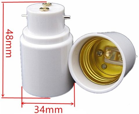 OLIPS B22 Holder 2 Pin Socket Converter for E27 Holder Lamp, Copper ...