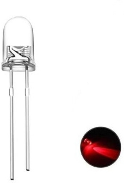 epine 5mm Crystal Clear Round RED LED Diode High Quality (Pack of 100 ...