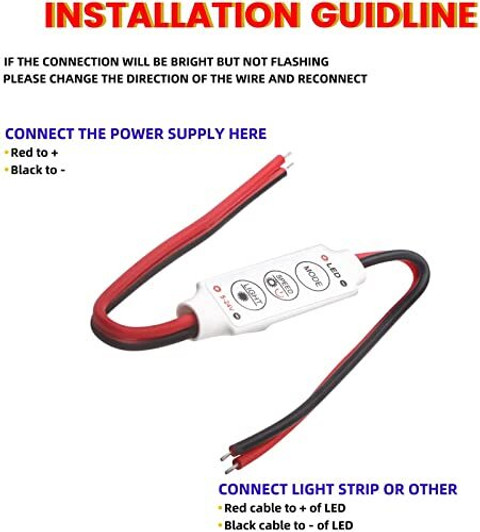 StrawHat (3 Pieces) 6 Mode & 5 Speed LED Strip Light Flasher Blinker ...
