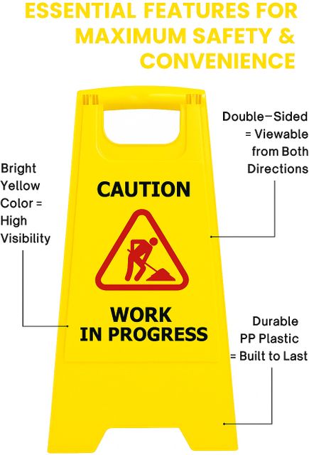 SHREEVA Work in Progress -Foldable Safety Sign Board for Maintenance ...