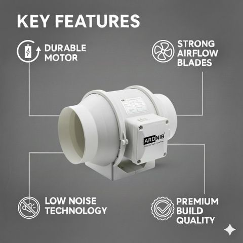 Ardnib 6"150mm Inline Duct Fan/Silent Mix Flow/Circular Inline Fan ...