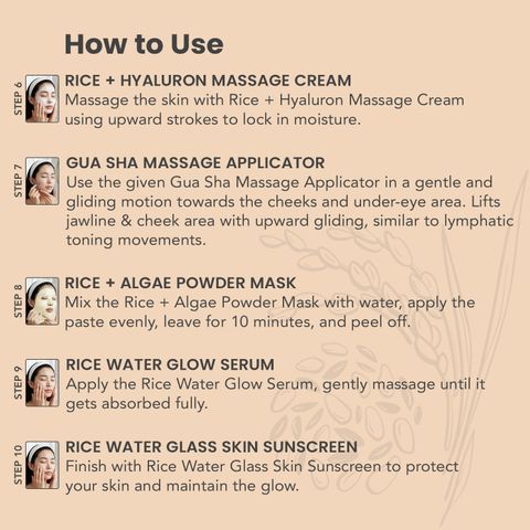 SARA BEAUTY Korean facial kit for glass glow skin with rice & ceramides ...