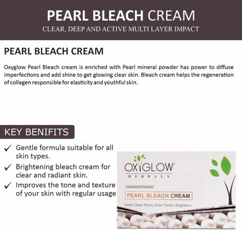 OXYGLOW Herbals Pearl Bleach Cream 300 Gm(Pack of 2) for deep cleansing ...