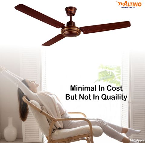 ALTINO TEZZZ Glossy Brown-13 with 2 Year Warranty 1200 mm Ceiling Fan ...