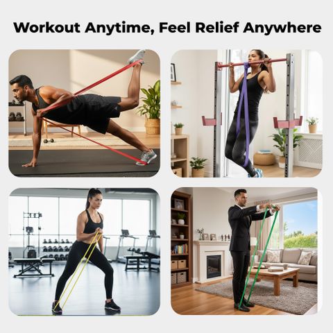 Durafit Exercise Workout Bands Set Red Blue 7-30Kg Stretching Fitness ...