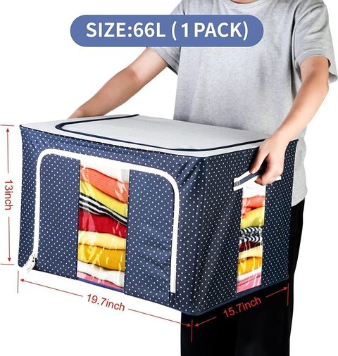 Vervita PACK OF 4 Clothes Storage Bag Organizer with Steel Frame Oxford ...