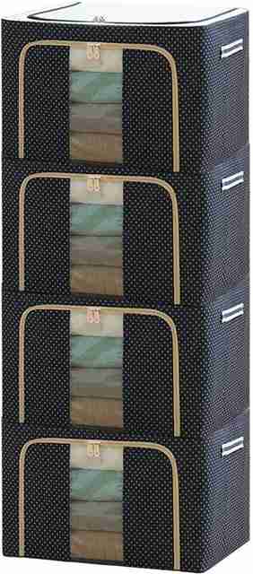 Vervita PACK OF 4 Clothes Storage Bag Organizer with Steel Frame Oxford ...