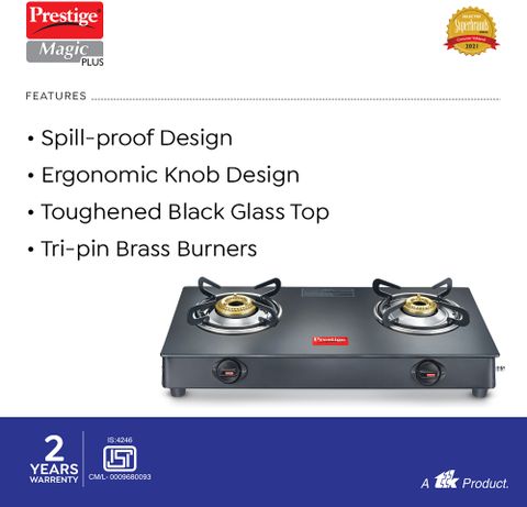 Prestige Plus GTMP 02 Glass Manual Gas Stove Price in India - Buy ...