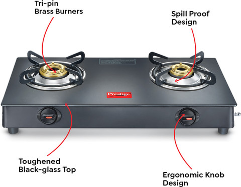 Prestige Plus GTMP 02 Glass Manual Gas Stove Price in India - Buy ...