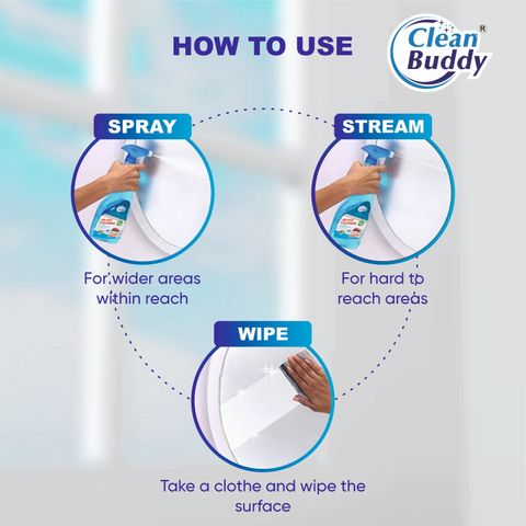 CLEANBUDDY Clean Buddy Glass and Surface Cleaner Liquid Spray Multi ...