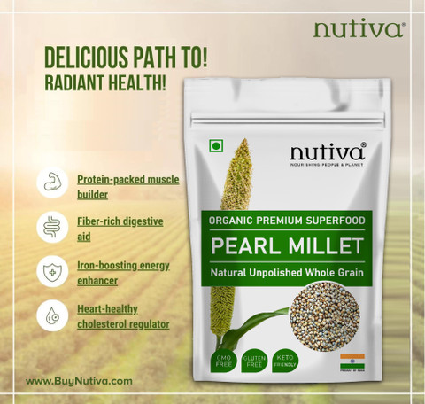 Nutiva Unpolished Bajra/Pearl Millets 100g (Sajje/Kambu/Pindi/Sajjalu ...