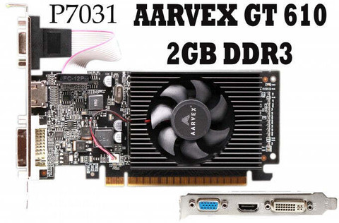 AARVEX Graphic Card GT610 2GB DDR3 DDR3 2 GB NVIDIA Chipset 64 bit 1600 ...