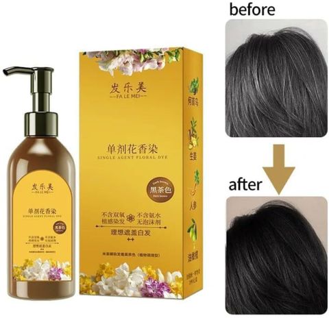 LORSHEL Japanese hair dye rich black shades shampoo for lasting natural ...