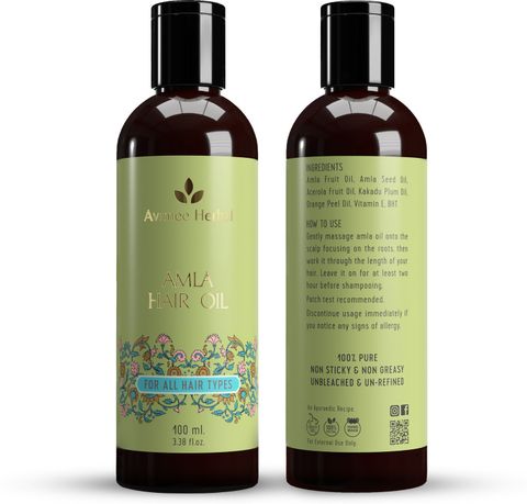 Avimee Herbal Pure Amla Oil for Hair Growth & Hairfall Control Hair Oil ...